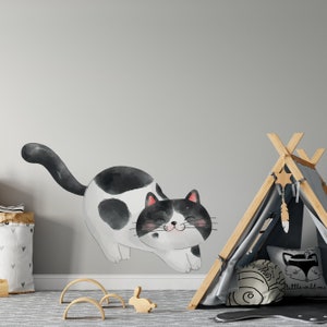 Wall Decor, Cat Wall Decal, Kitten Wall Sticker, Kitty Wall Sticker ...