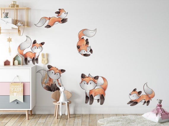 Cute Foxes Fox Wall Decor Nursery Room Decal Animal Decal - Etsy