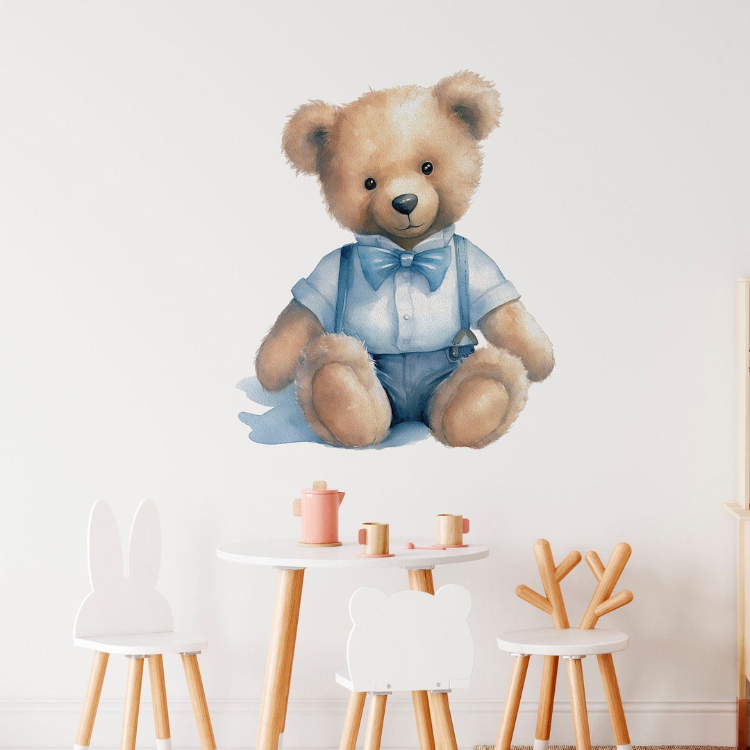 Teddy Bear Decals, Nursery Decor, Modern Wall Art, Boho Home Decor ...