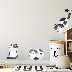 Cute Cat Wall Decal, Cat Decal for Nursery, Kids Room Decal, Cute ...