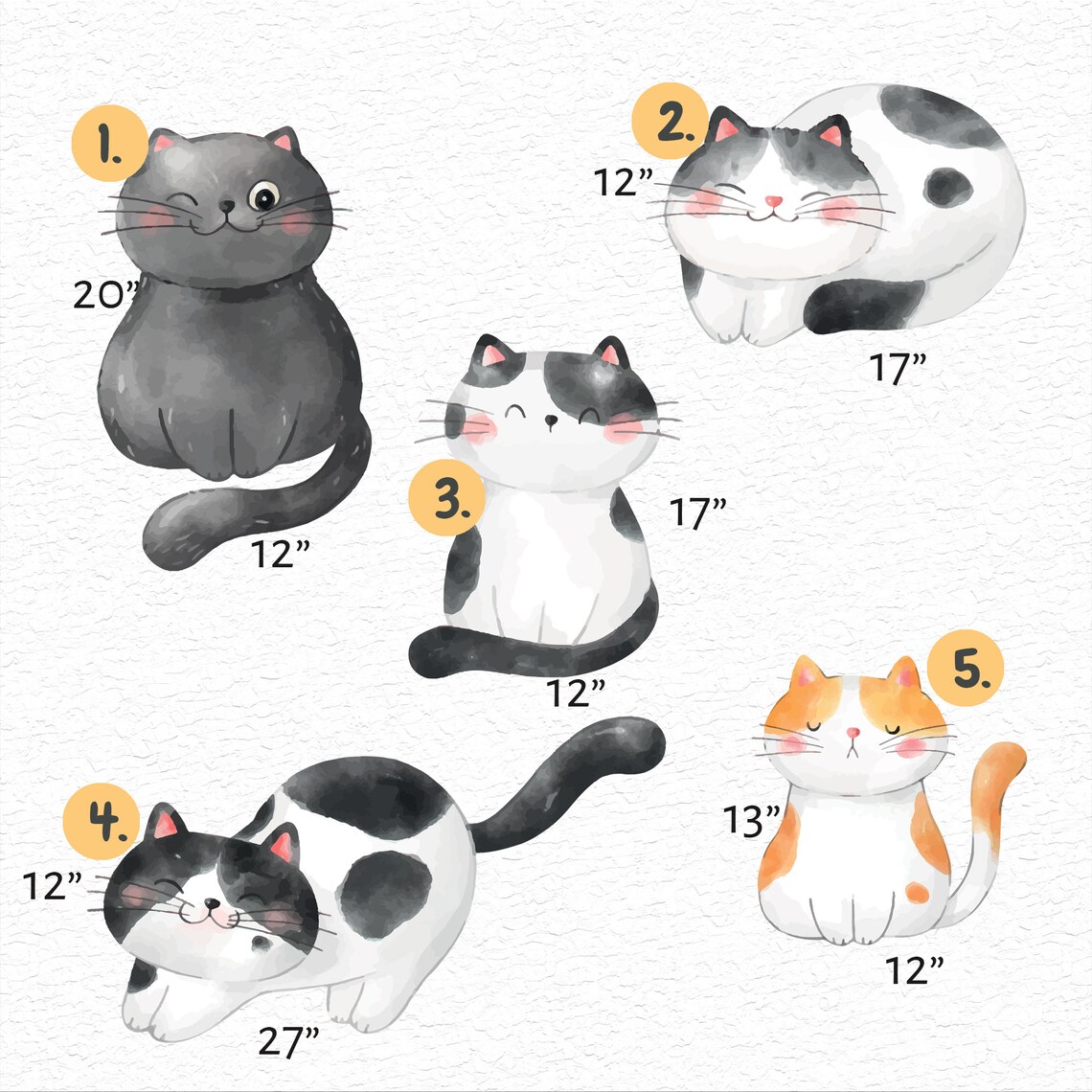 Cute Cat Wall Decal Cat Decal for Nursery Kids Room Decal - Etsy