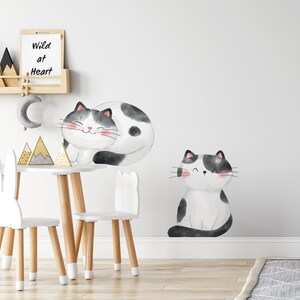 Cute Cat Wall Decal, Cat Decal for Nursery, Kids Room Decal, Cute ...