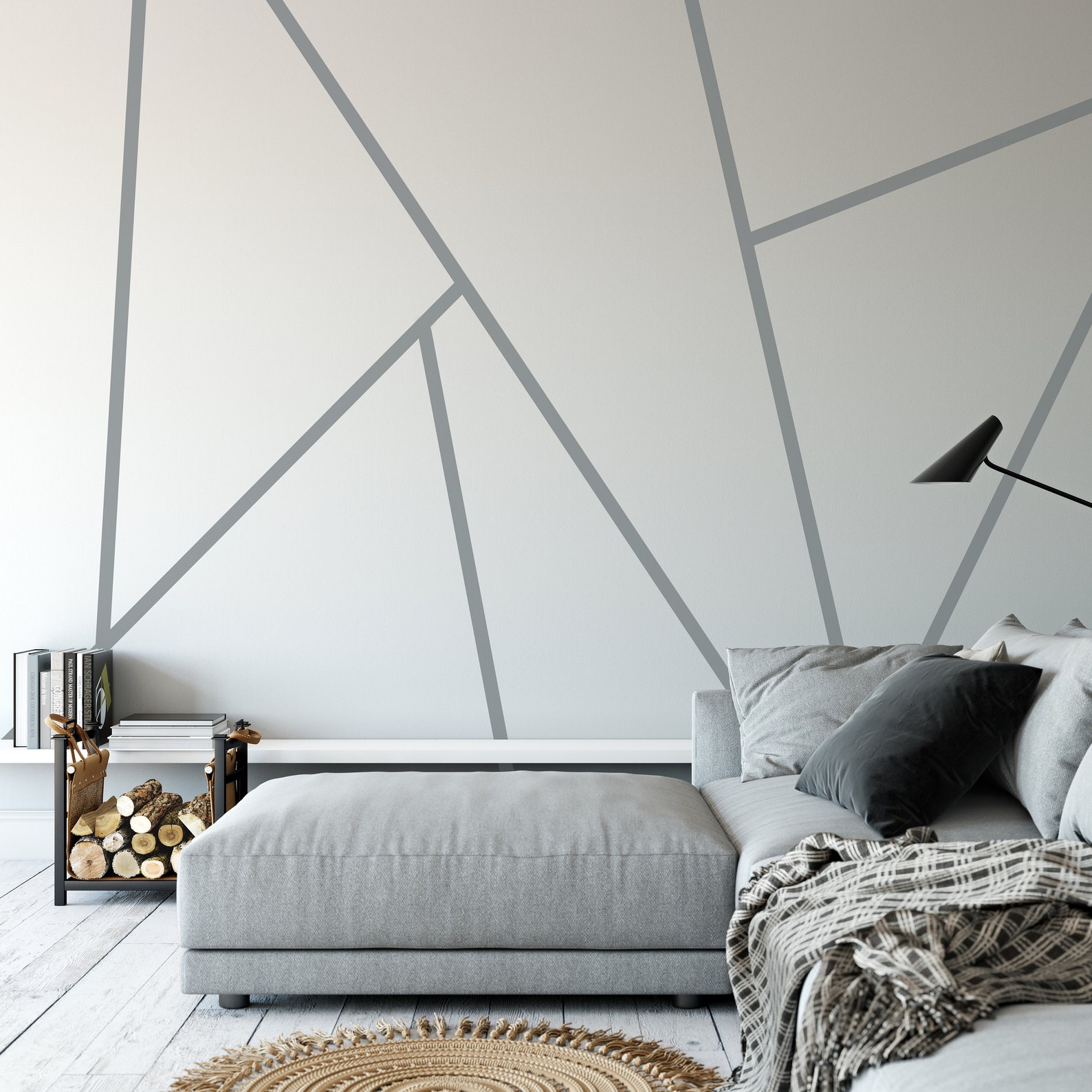 Geometric Wall Decal Geometric Line Wall Sticker Peel and - Etsy