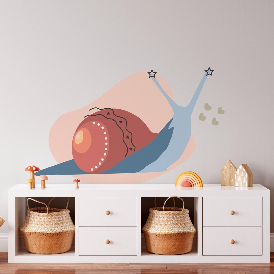 Snail Wall Decal - Boho Nursery Interior Design, Peel and Stick Kids ...