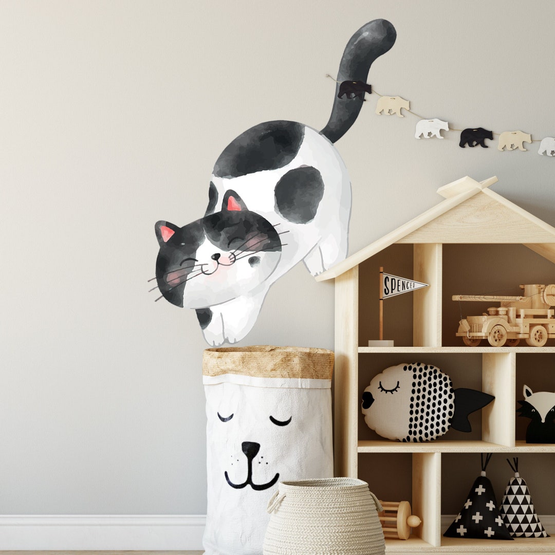 Wall Decor, Cat Wall Decal, Kitten Wall Sticker, Kitty Wall Sticker ...