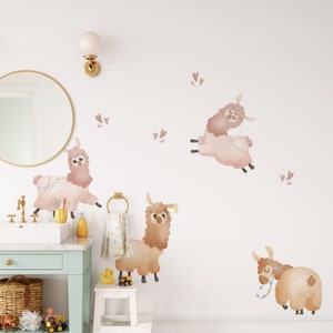 Watercolor Nursery, Watercolor Decals, Lama Nursery Art, Lama Decal ...