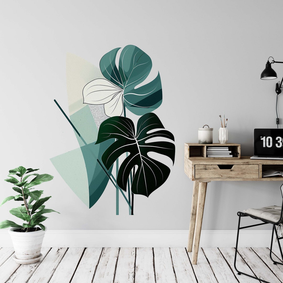 Large Wall Decal, Modern Wall Decal, Wall Decal Monstera, Wall Decal ...
