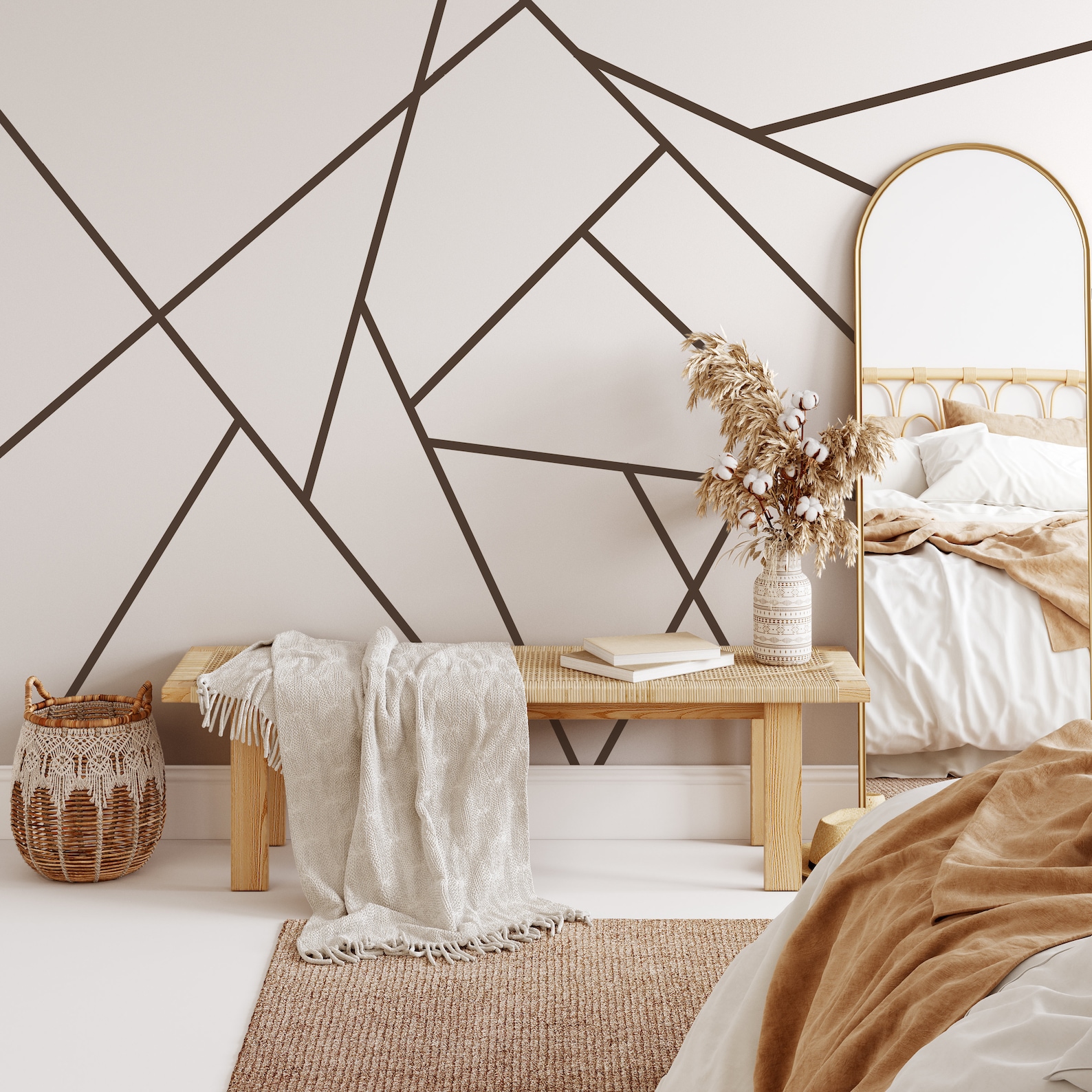 Geometric Wall Decal Geometric Line Wall Sticker Peel and - Etsy