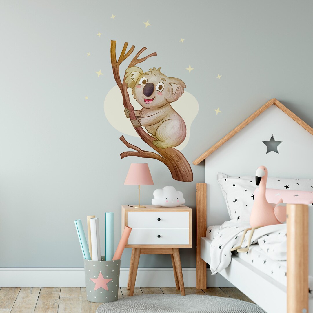 Koala Wall Decal - Large Animal Boho Peel and Stick Stickers - Etsy