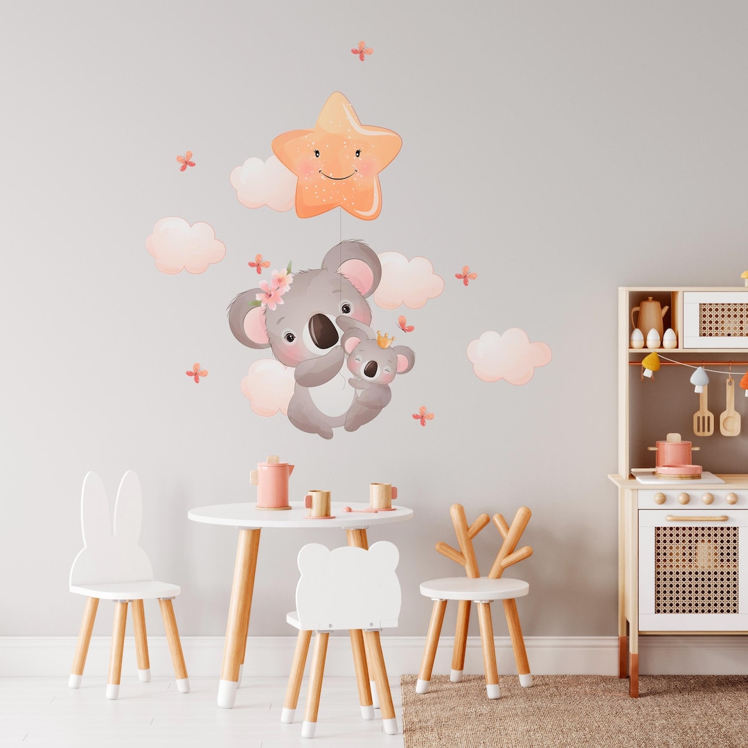 Koala Wall Decal - Kids Room Wall Sticker, Nursery Wallpaper, Playroom ...