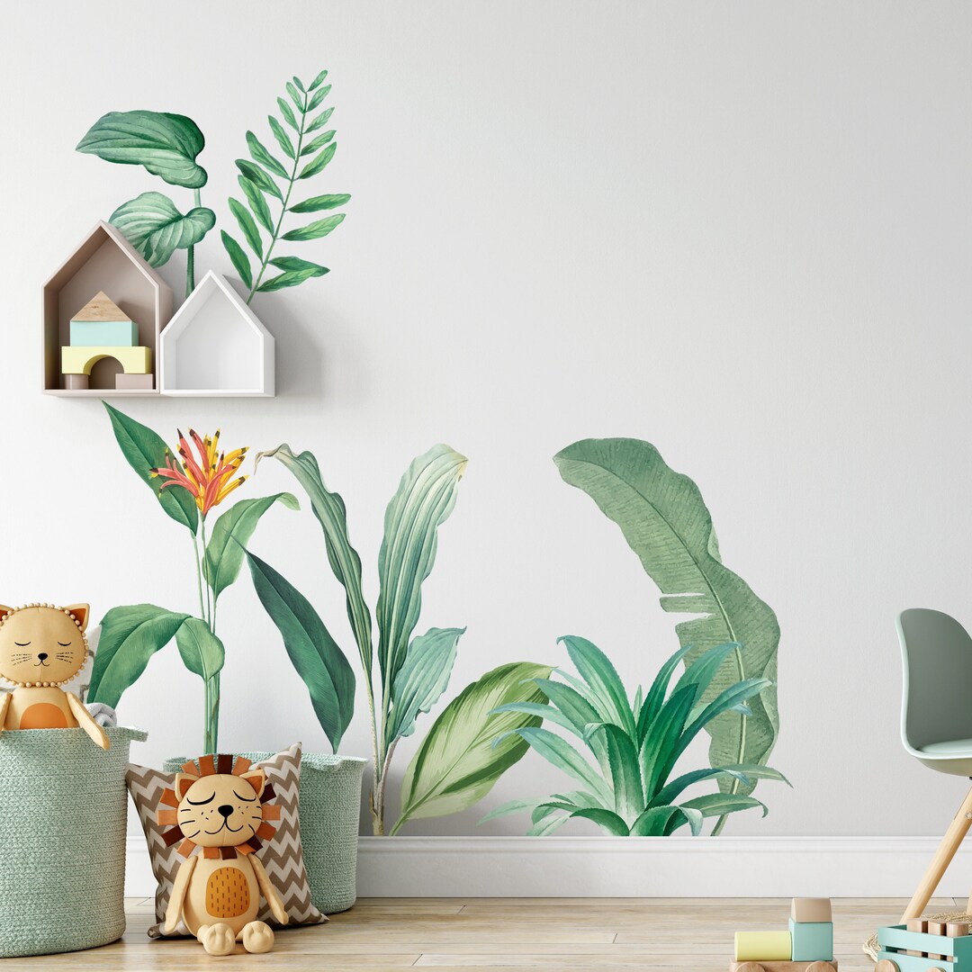 Tropical Leaves Wall Decal, Palm Tree Wall Decal, Palm Tree Nursery ...