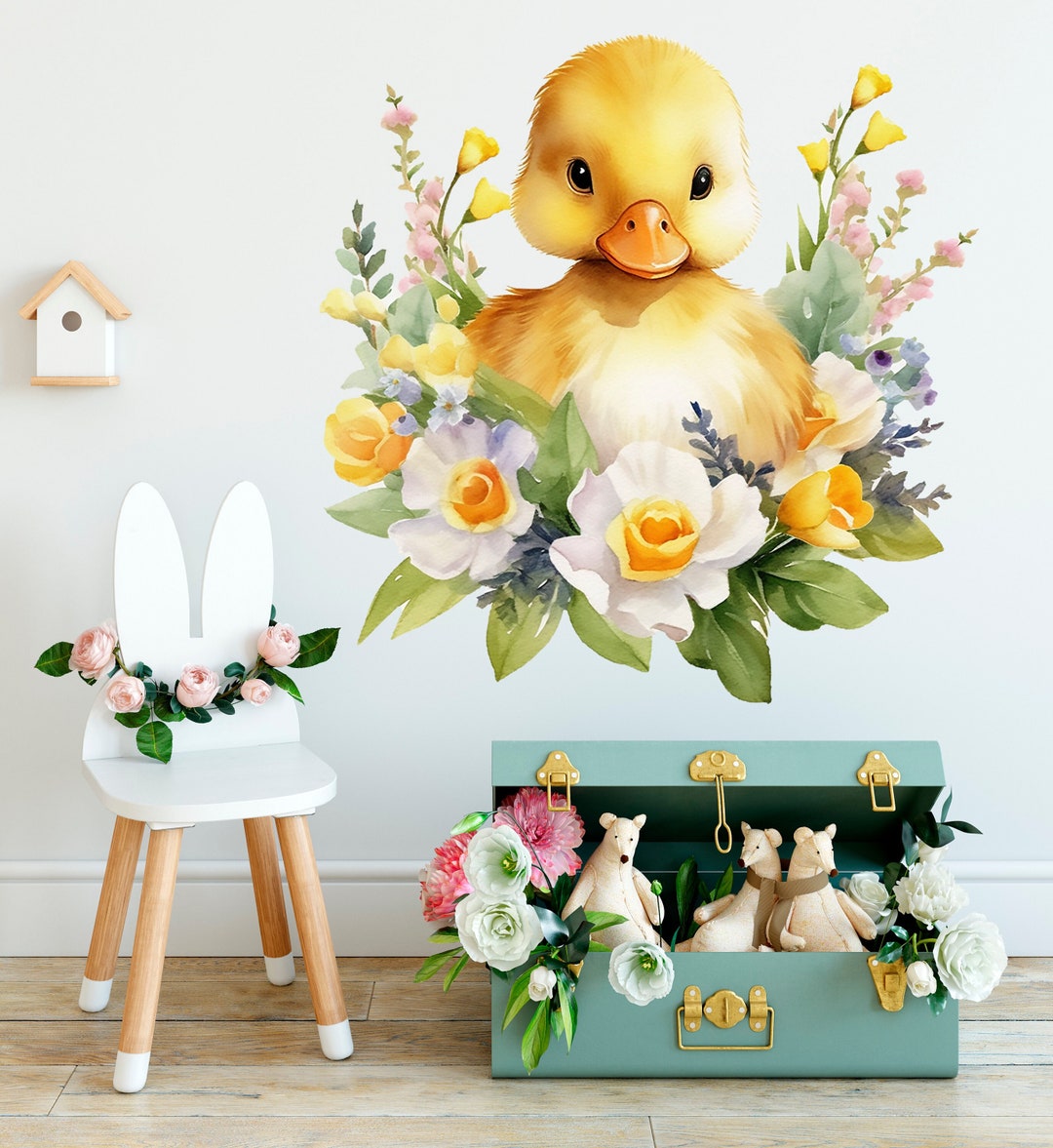 Baby Duck Wall Decals for Nursery Room, Waterproof Vinyl Wall Decals ...