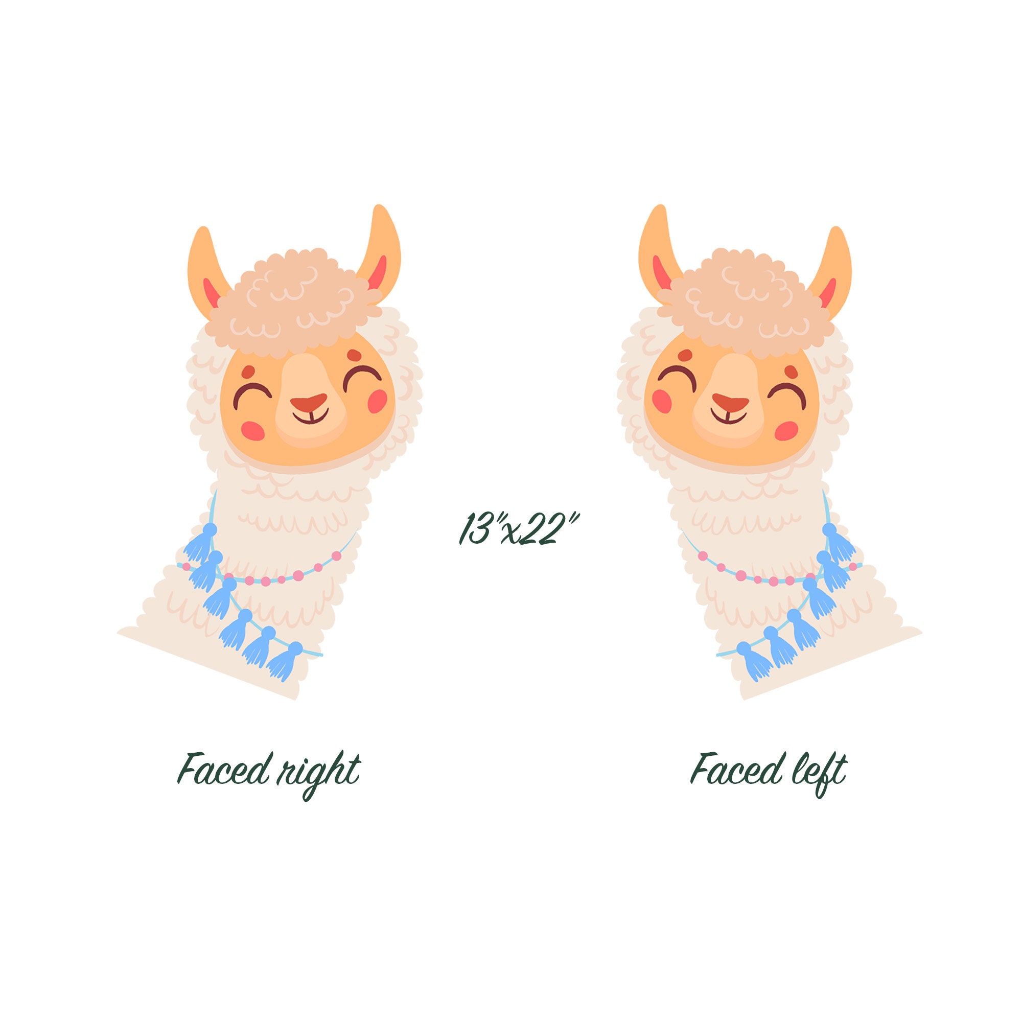 Wall Decor Lama Wall Decal Lama Wall Sticker Cute Lama - Etsy