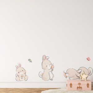 Rabbit Wall Decal, Rabbit Sticker, Bunny Wall Decal, Rabbit Wall ...