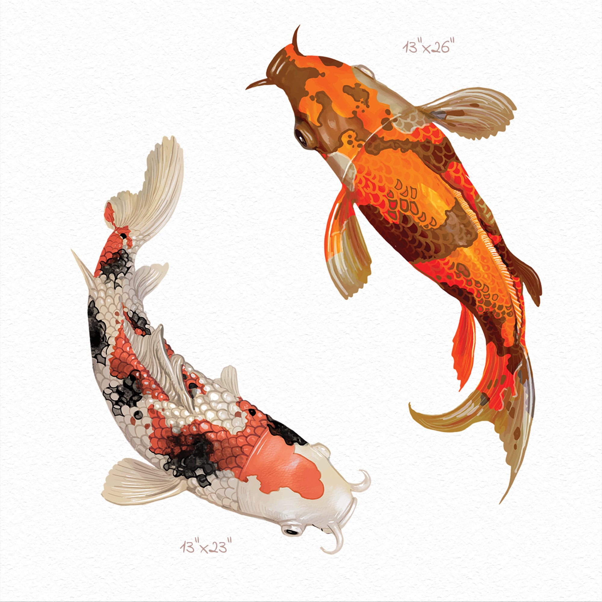 Koi Fish Decal Japan Fish Sticker Red Fish Decal Japan - Etsy Australia