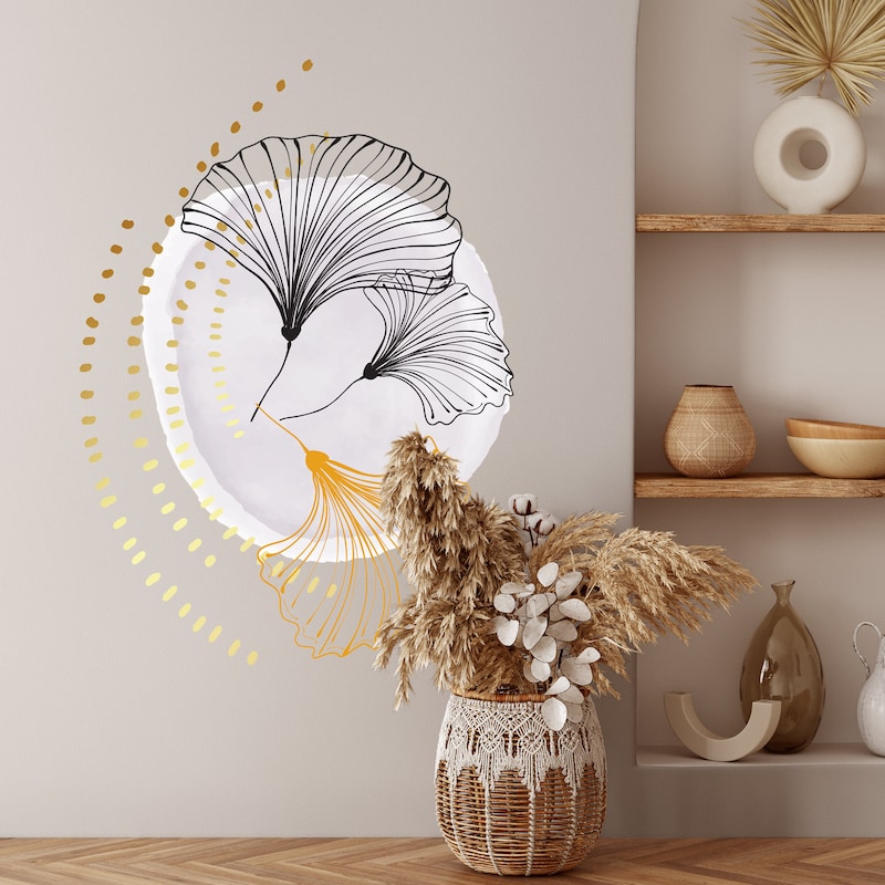 Gold Leaf Wall Decal - Etsy
