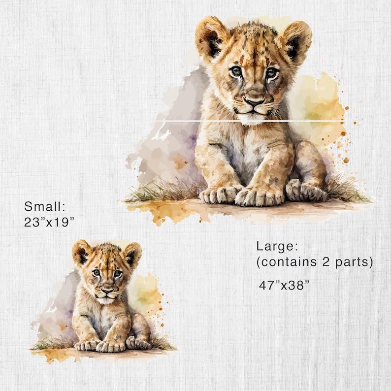 Lion Cub Wall Decal, Nursery Decor, Baby Room Sticker - Etsy
