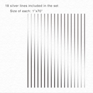 Silver Geometric Line Wall Decals - Peel and Stick, Indie Room Decor - Etsy