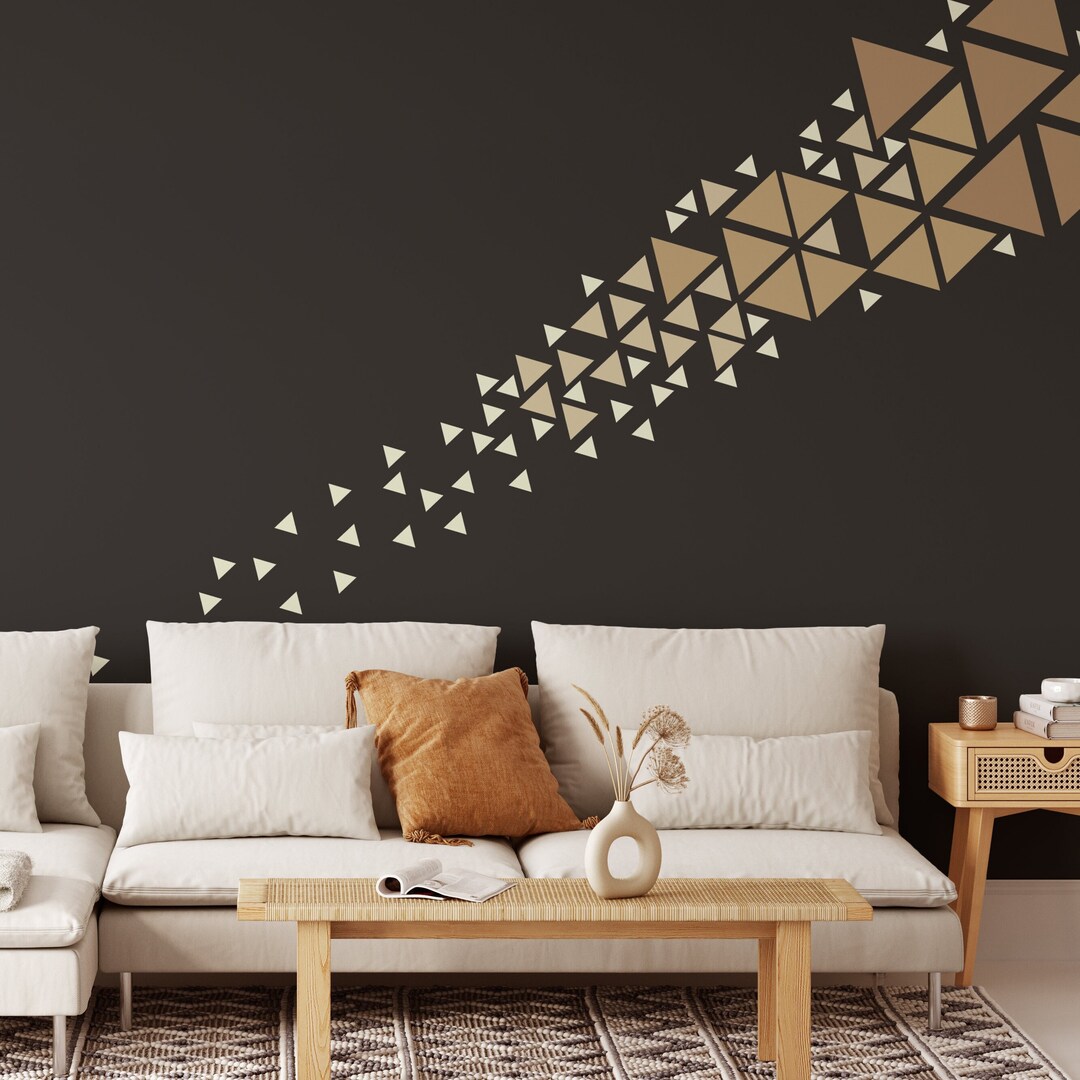 Triangle Wall Sticker - Geometric Wall Decals, Living Room Modern Decor ...
