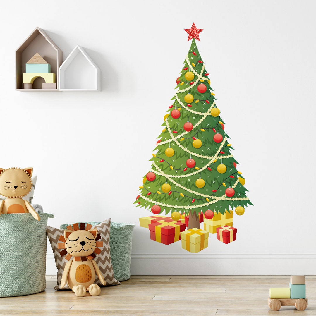 Christmas Tree Vinyl Wall Decal, Christmas Home Decor, Christmas Wall ...