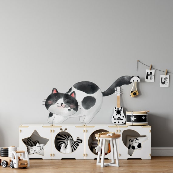 Wall Decor Cat Wall Decal Kitten Wall Sticker Kitty Wall - Etsy