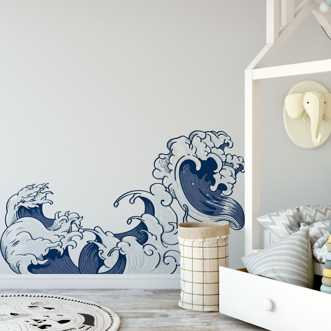 Ocean Wave Decals, Beach Wave Accessory, Kids Room Decals, Wave ...