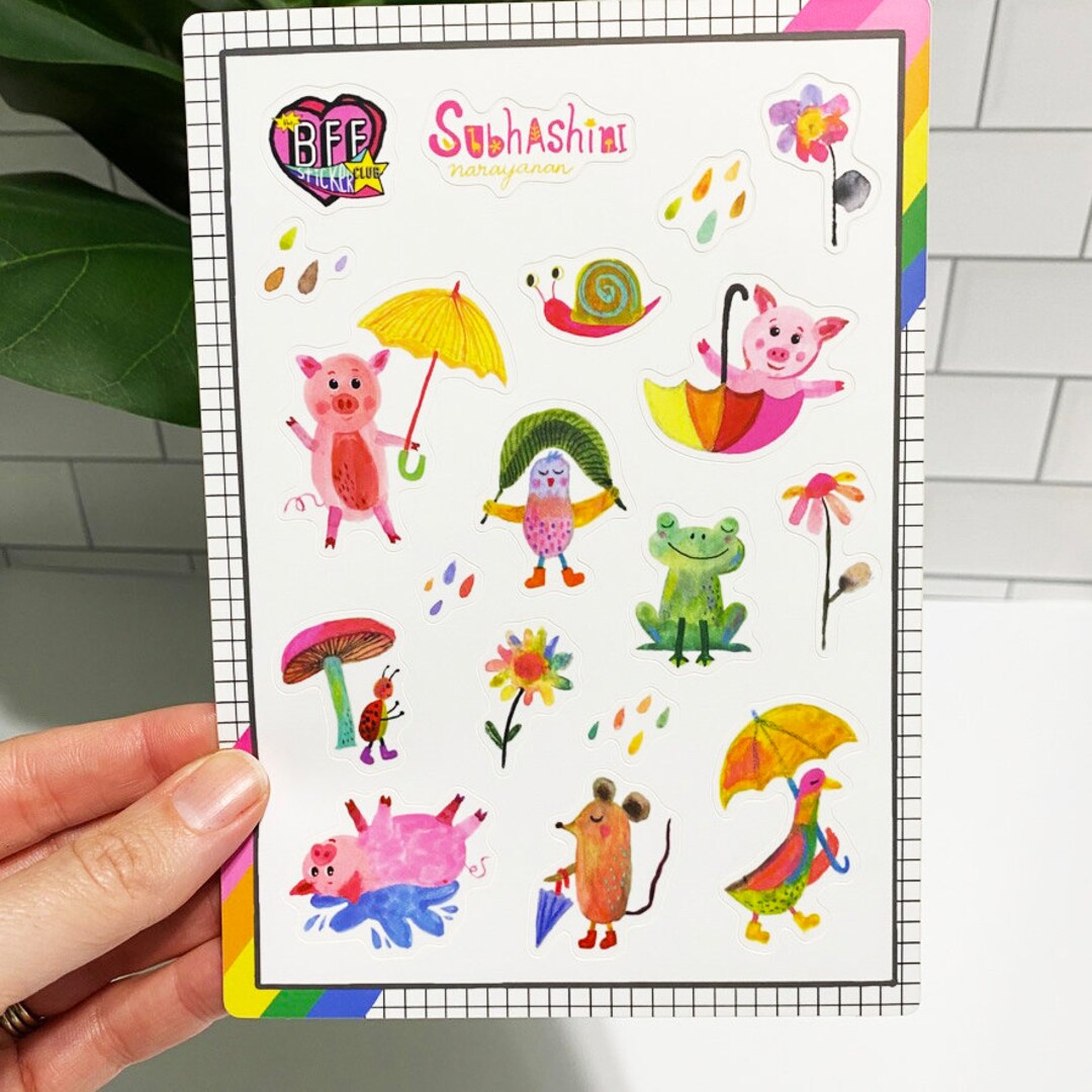 Subhashini Narayanan the BFF Sticker Club: Rainy Days Sticker Sheet ...