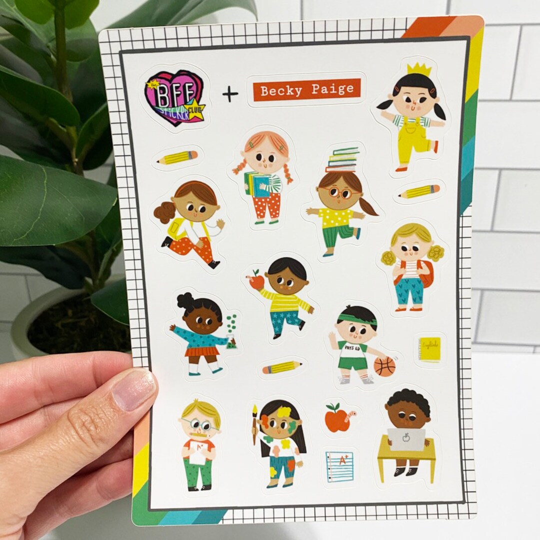 School Days Sticker Sheet: Becky Paige Art, Planner Stickers STICKER ...