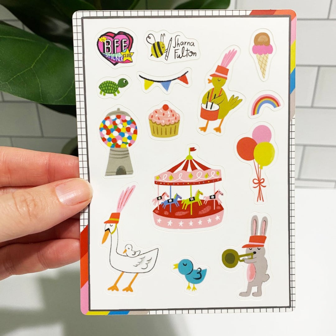 Sharna Fulton + the BFF Sticker Club: Circus Sticker Sheet | Cute ...