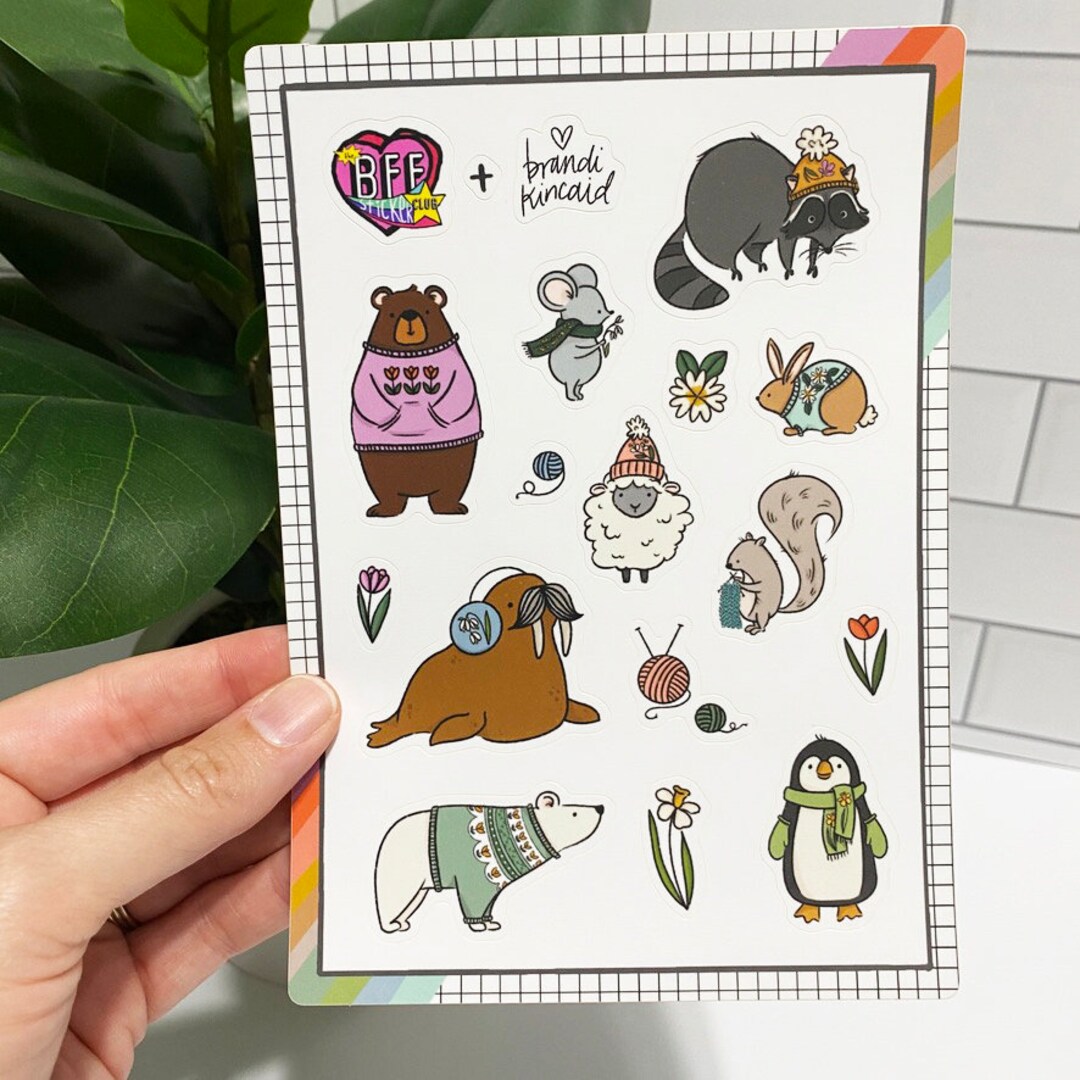 Brandi Kincaid the BFF Sticker Club: Cozy Animals LIMITED Cute Sticker ...