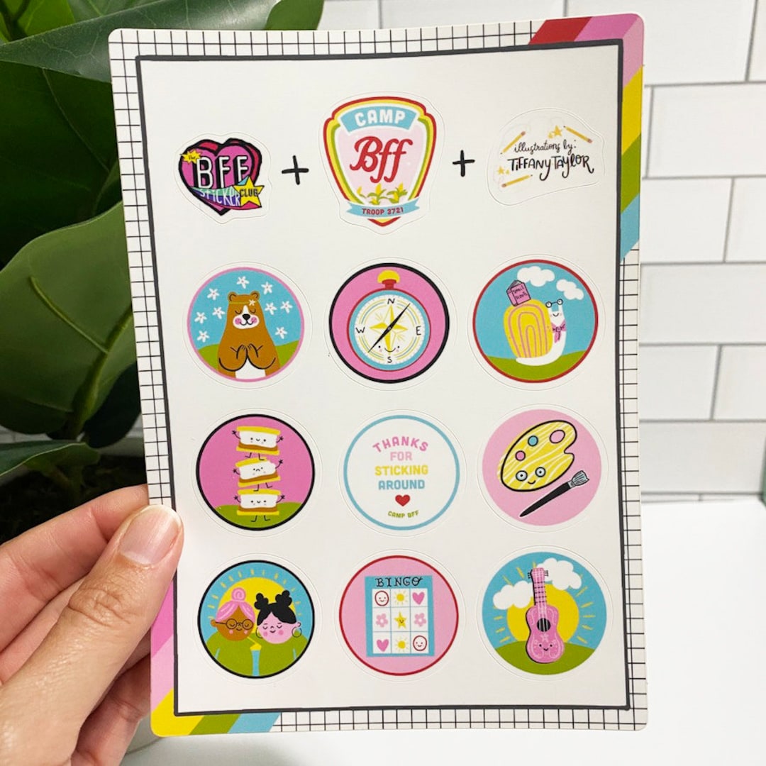 Camp BFF Patch Sticker Sheet - Etsy