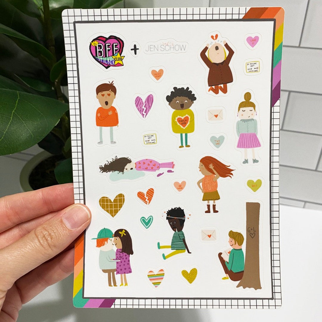 Jen Schow the BFF Sticker Club: Love Stories Cute Sticker Planner ...
