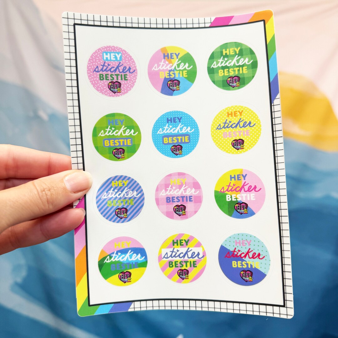 Sticker Bestie Circle Stickers STICKER SHEET - Etsy