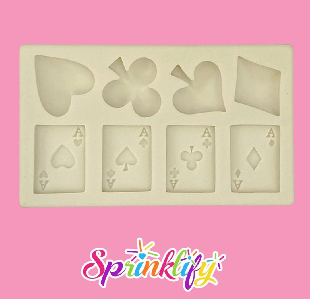SPRINKLIFY Playing Cards Mold, Clubs Diamonds Hearts Spades Fondant ...