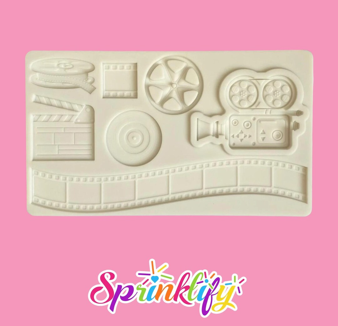 SPRINKLIFY Cinema Theme Mold, Movie Mold, Silicone Fondant Mold ...