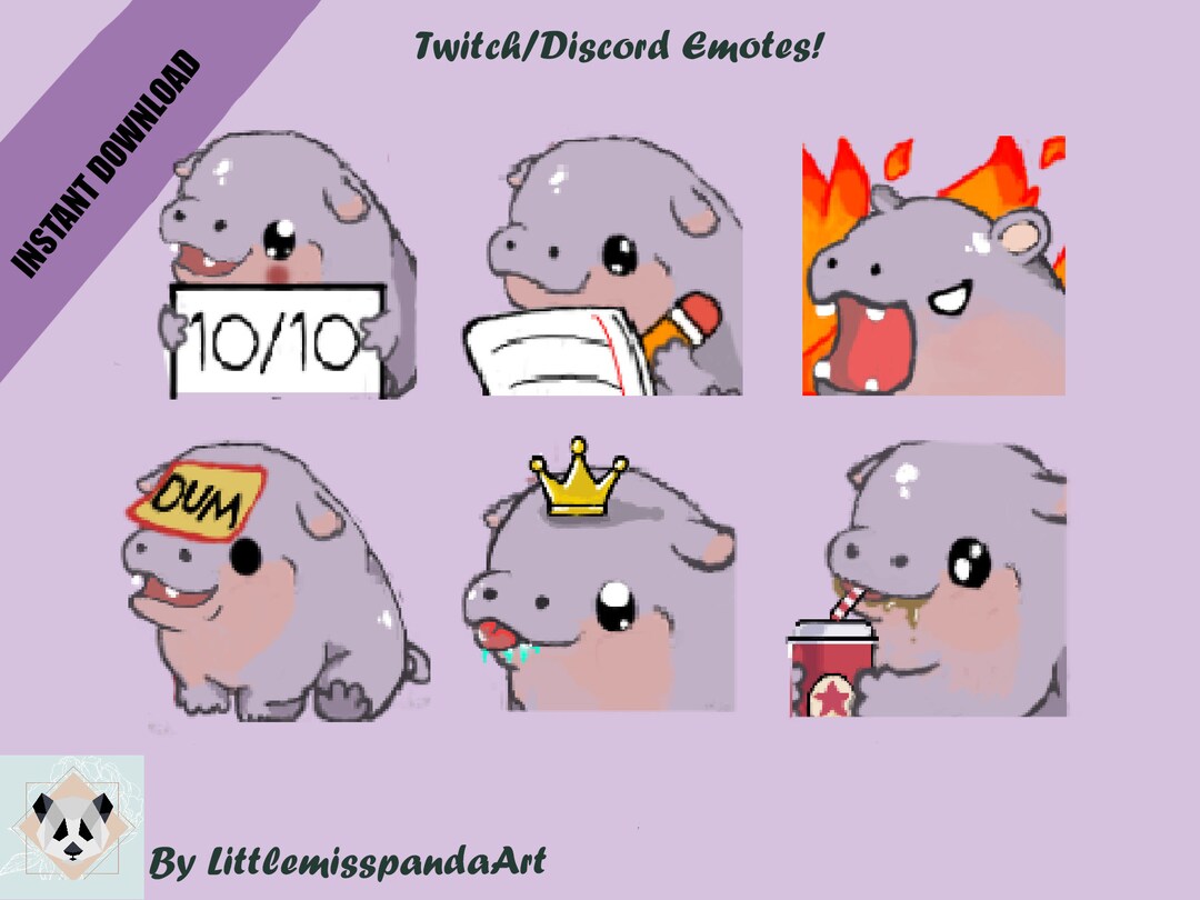 Hippo Emote Set 2 for Twitch/discord - Etsy