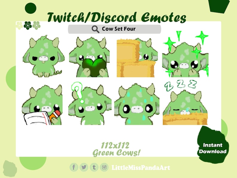 Green Cow Set One - Etsy