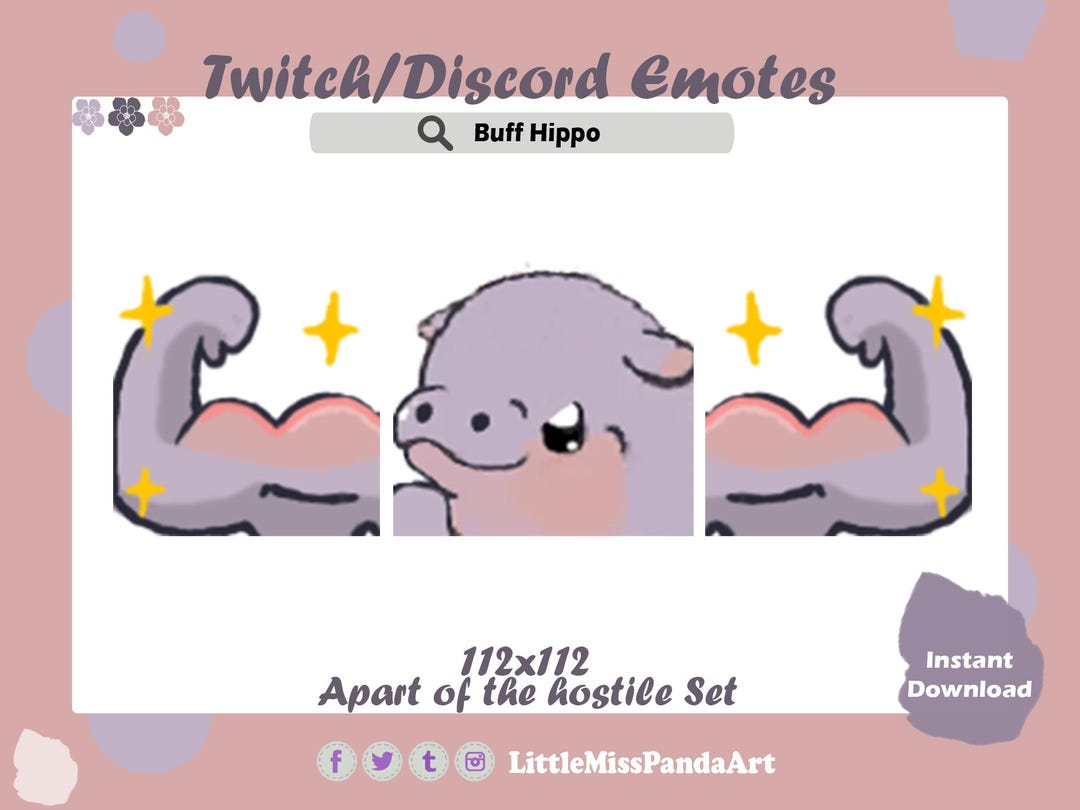 Buff Hippo - Apart of the Angry Hippo Set - Etsy