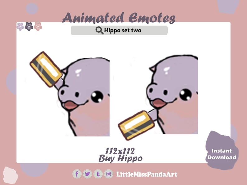 Animated Hippo Set Two - Etsy