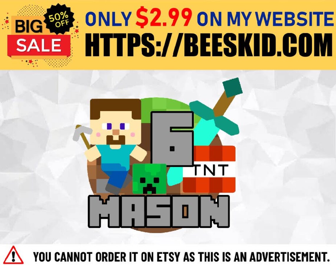 Minecraft Birthday Svg Minecraft Personalized Birthday Svg | Etsy