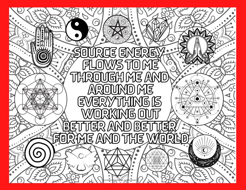 Law of Attraction Coloring Page - Etsy
