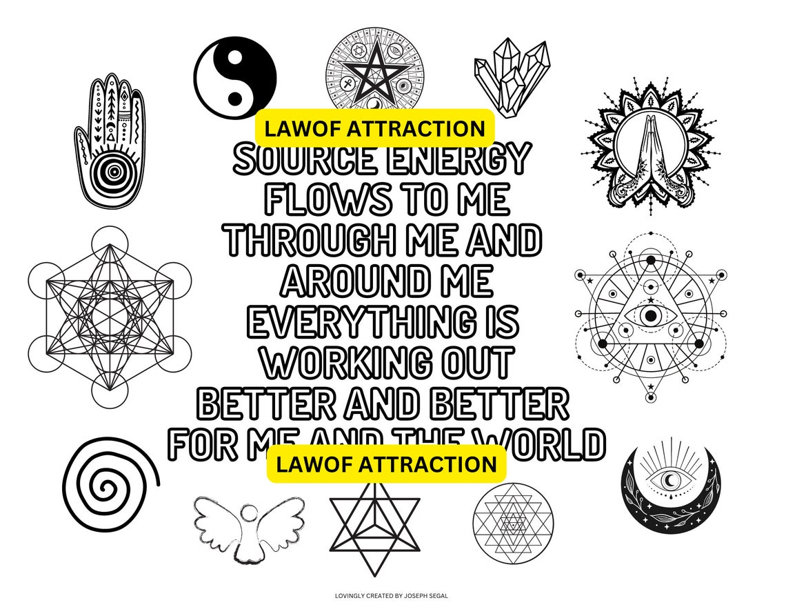 Law of Attraction Coloring Page - Etsy
