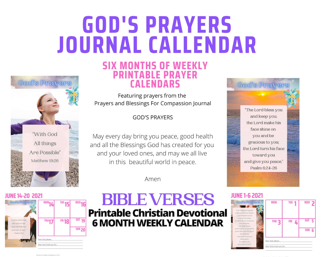 Bible Verses Digital Weekly Photo Calendar With Journaling & Gratitude ...