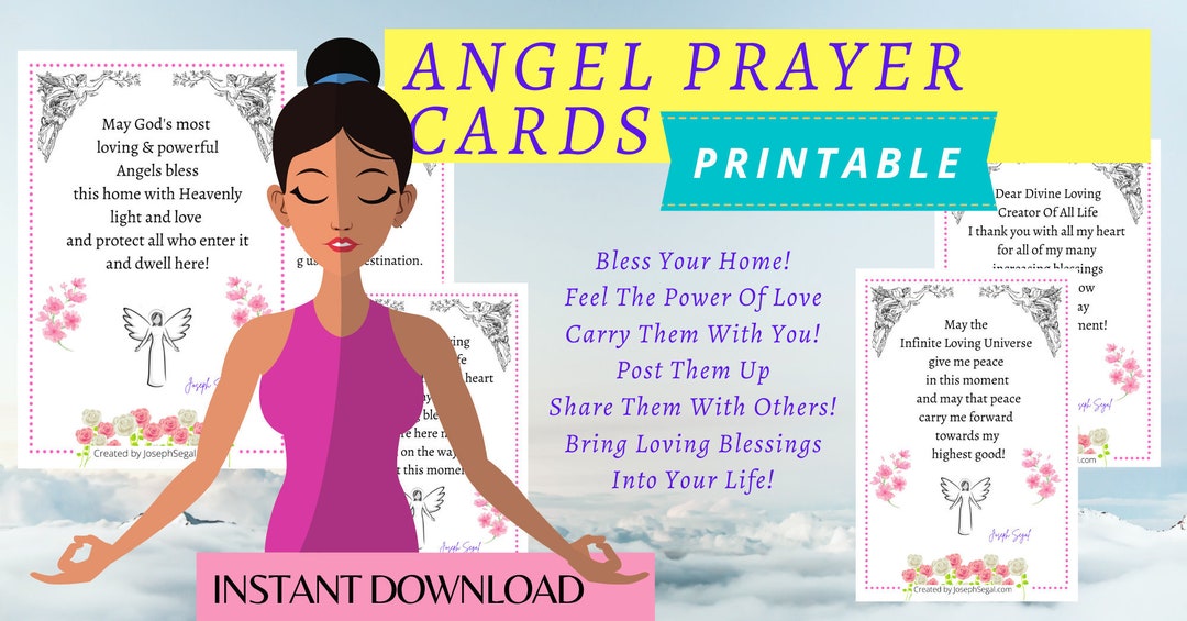 Angel Prayer Cards Are Printable Cards With Positive Uplifting Prayers ...