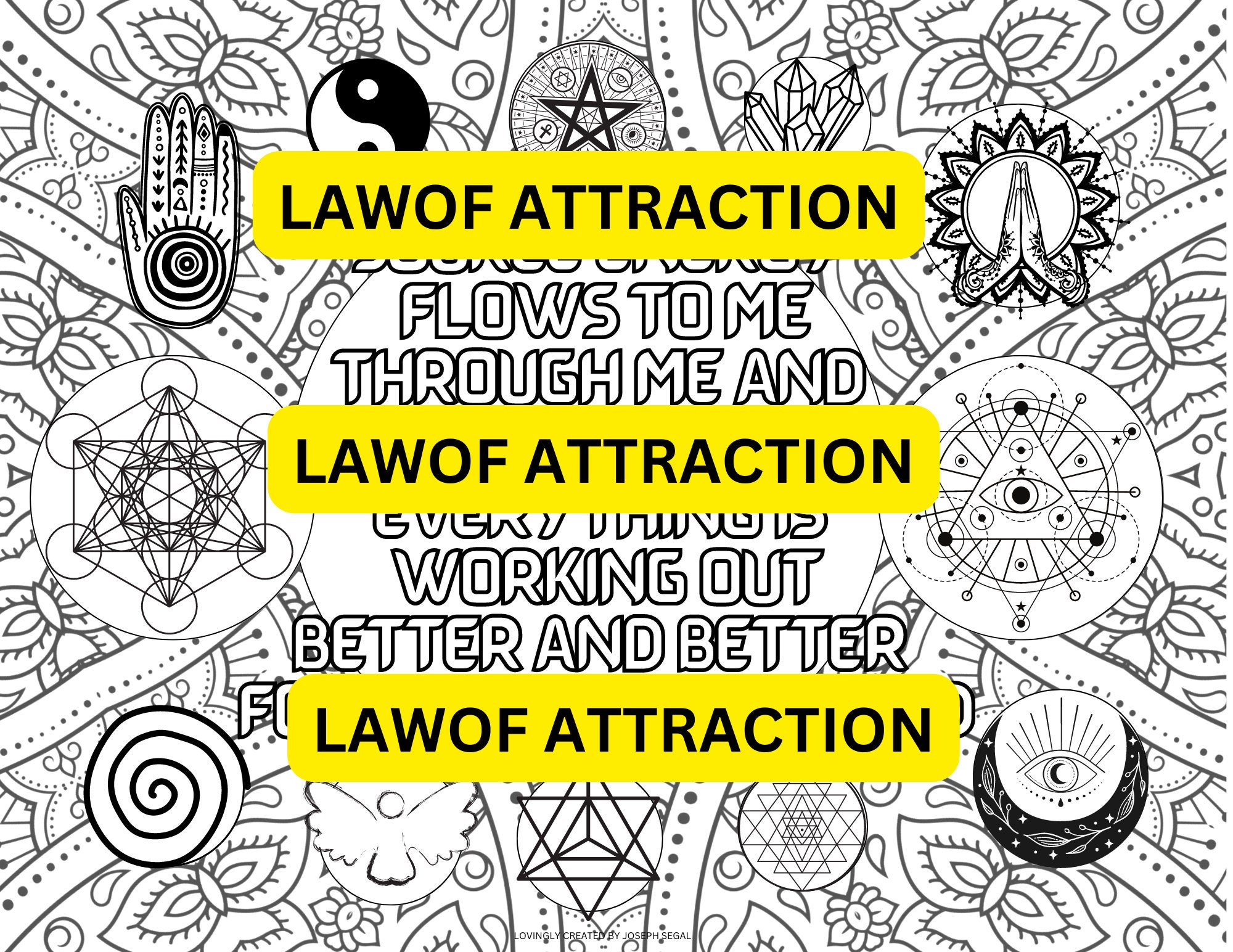 Law of Attraction Coloring Page - Etsy