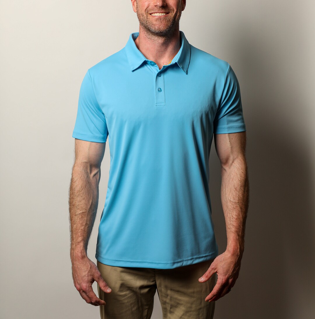 Men's Polyester Sun Protection Polo Shirt UPF 50+, Polyester Golf Shirt ...