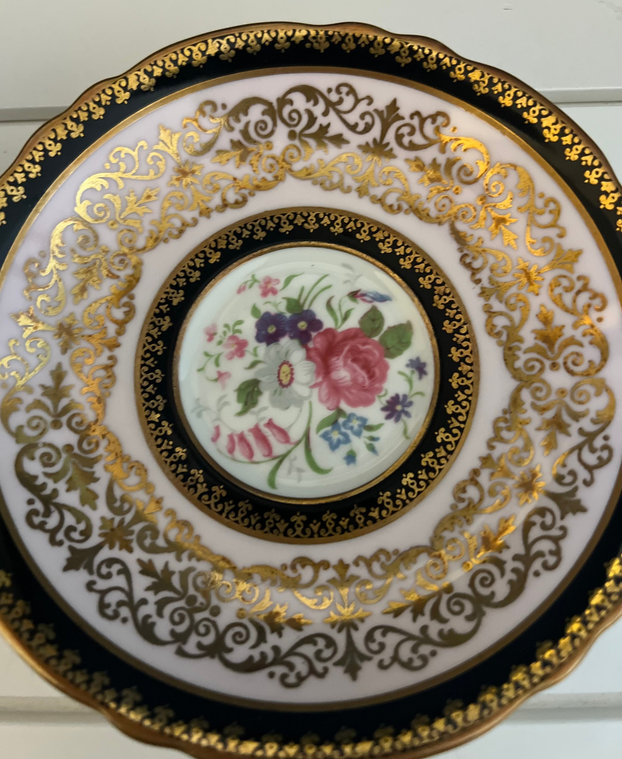 Paragon Double Warrant Pink Gold Black Teacup and Saucer - Etsy