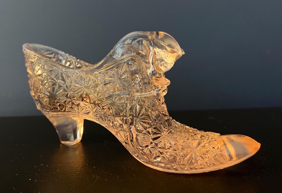 Vintage Fenton Pink Glass Slipper - Etsy