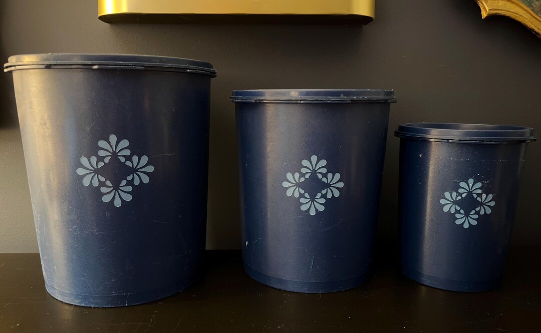 Set of 3 Tupperware Blueberry Canisters - Etsy