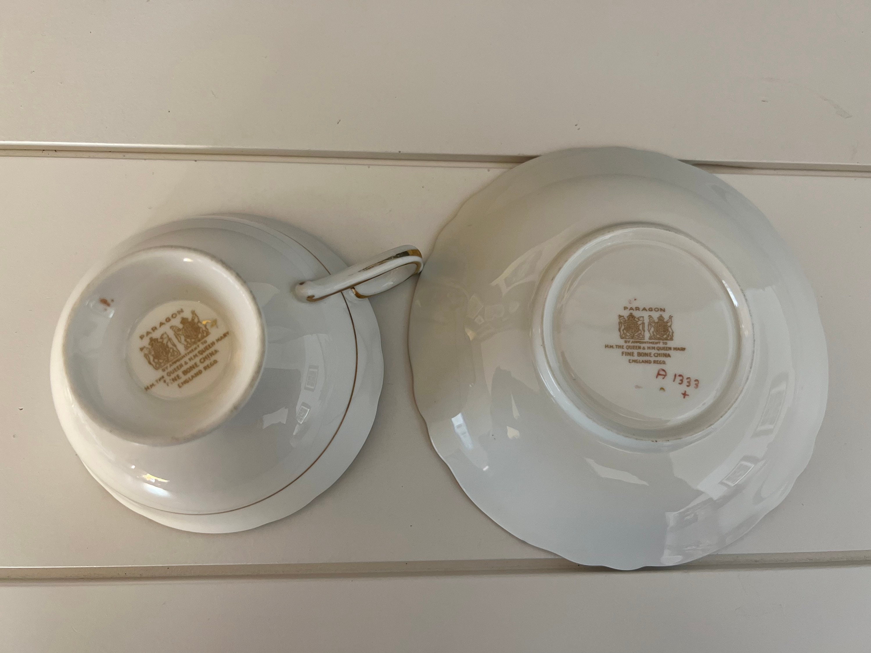Paragon Double Warrant Pink Gold Black Teacup and Saucer - Etsy